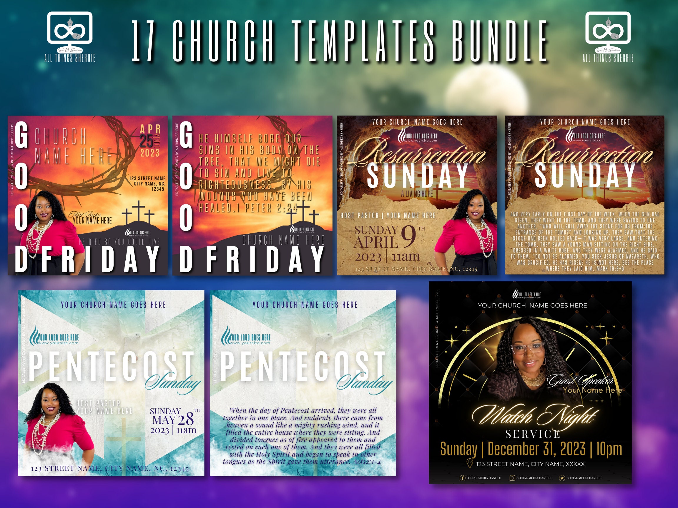 DIY Church Flyer Bundle Templates for Canva, Church Conference ...