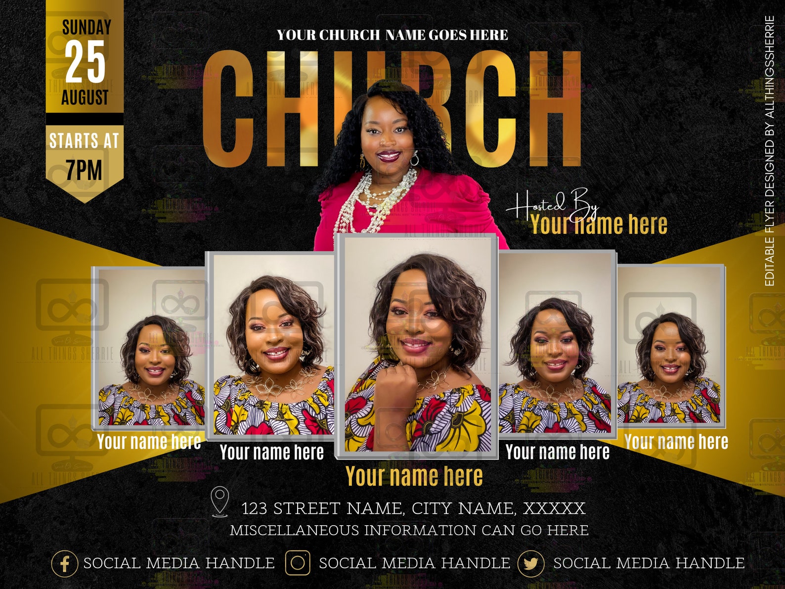 3 DIY Church Flyer Templates for Canva Pastor Appreciation, Church ...