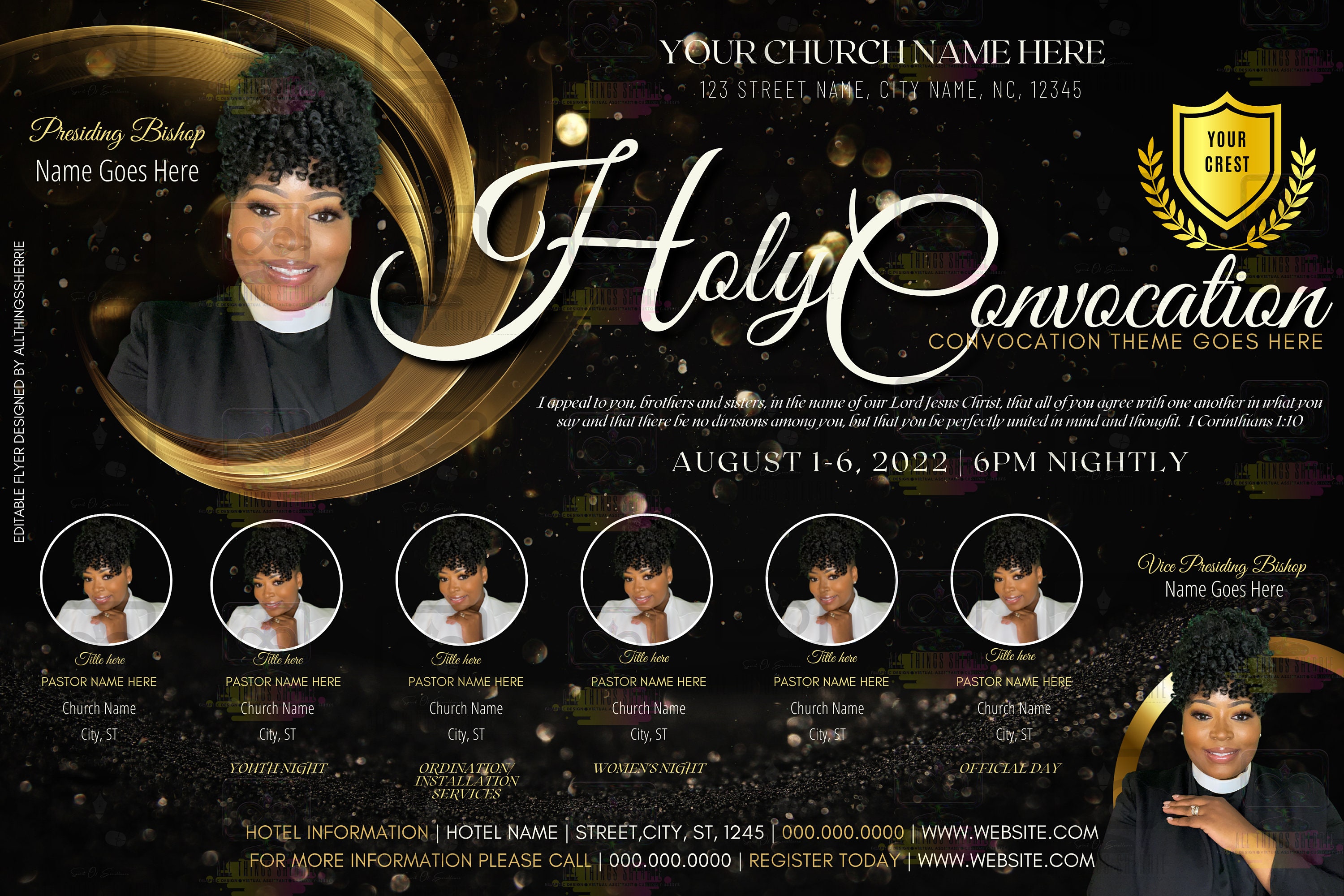 DIY Church Flyer Template for Canva Pastor Appreciation, Church ...