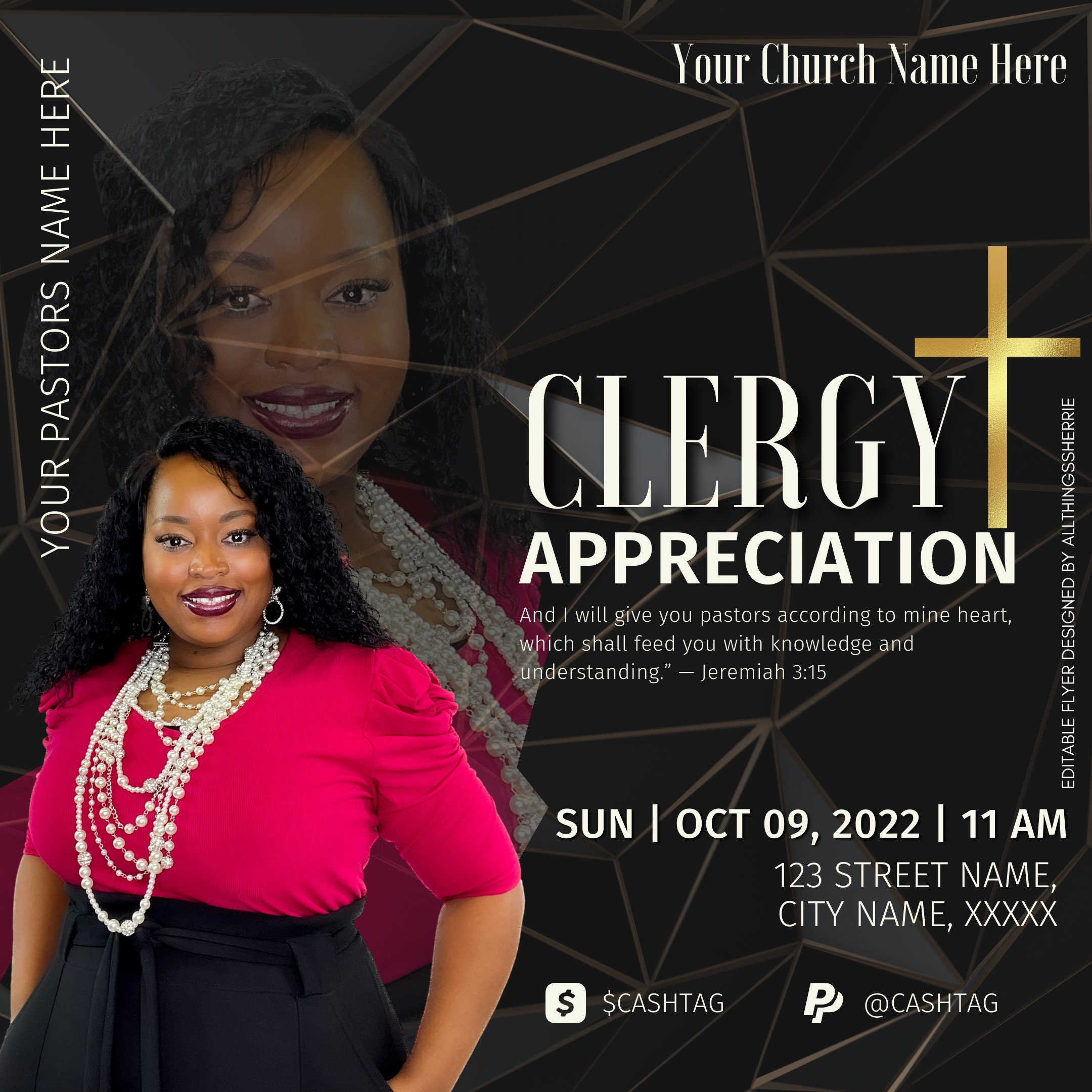 DIY Church Flyer Template for Canva Pastor Appreciation, Church ...