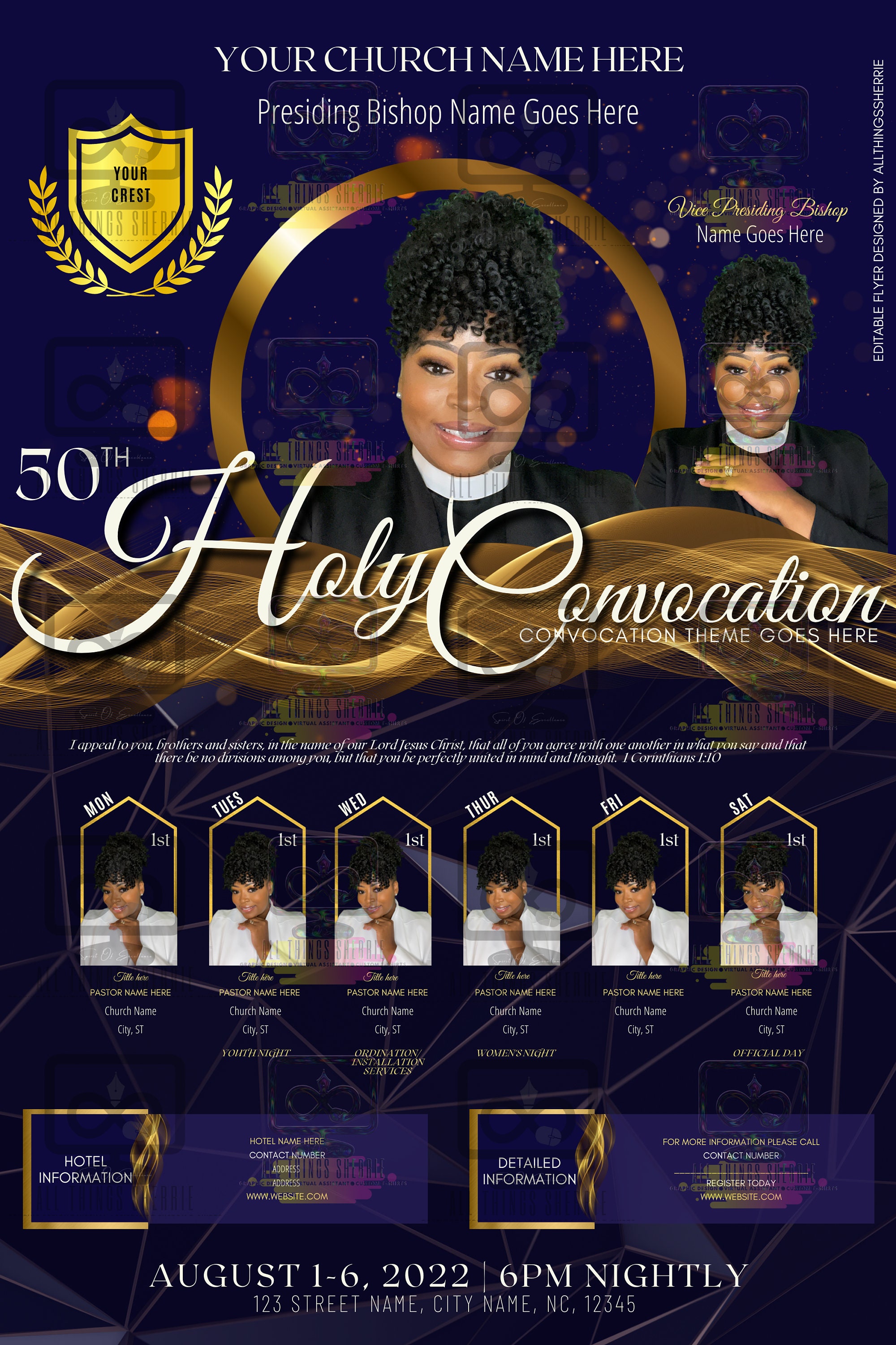 DIY Church Flyer Template for Canva Pastor Appreciation, Church ...