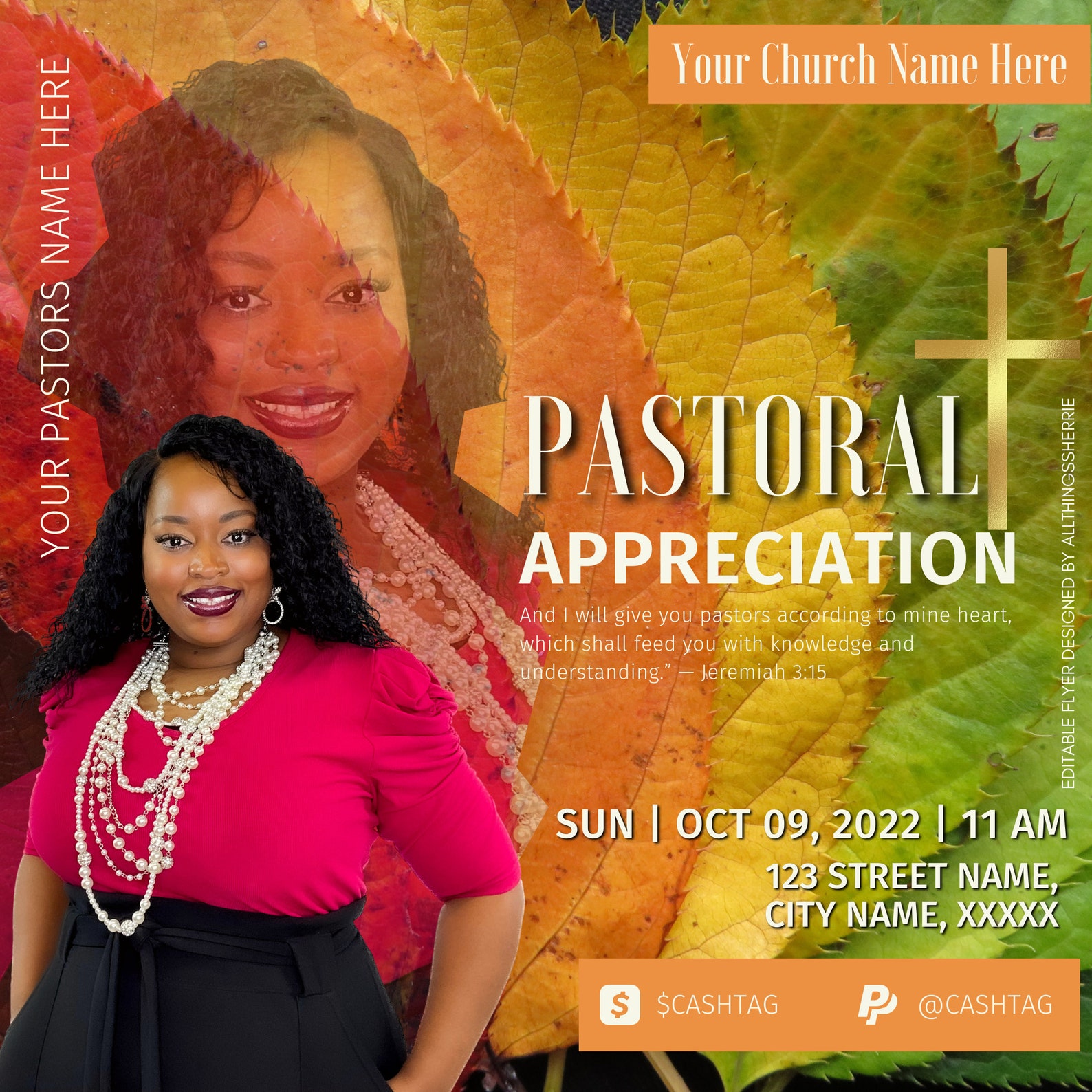 DIY Church Flyer Template for Canva Pastor Appreciation - Etsy