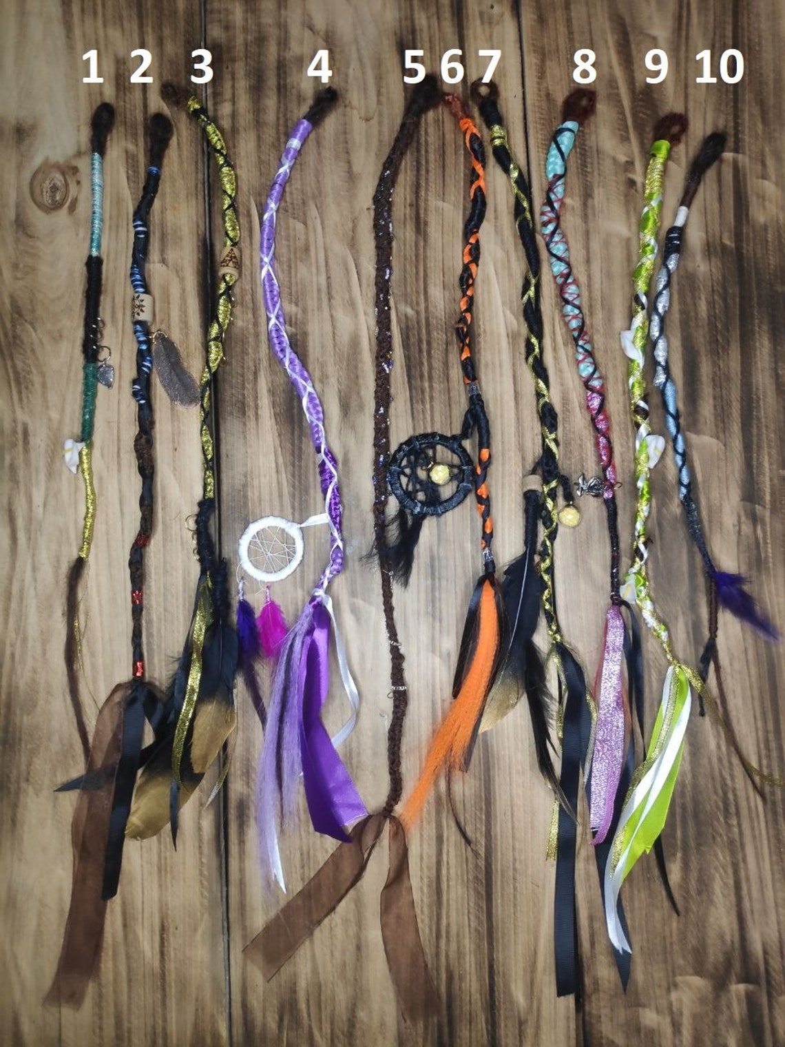 ONE Decoration for Dreadlocks Mandala Style One End With Feathers and ...
