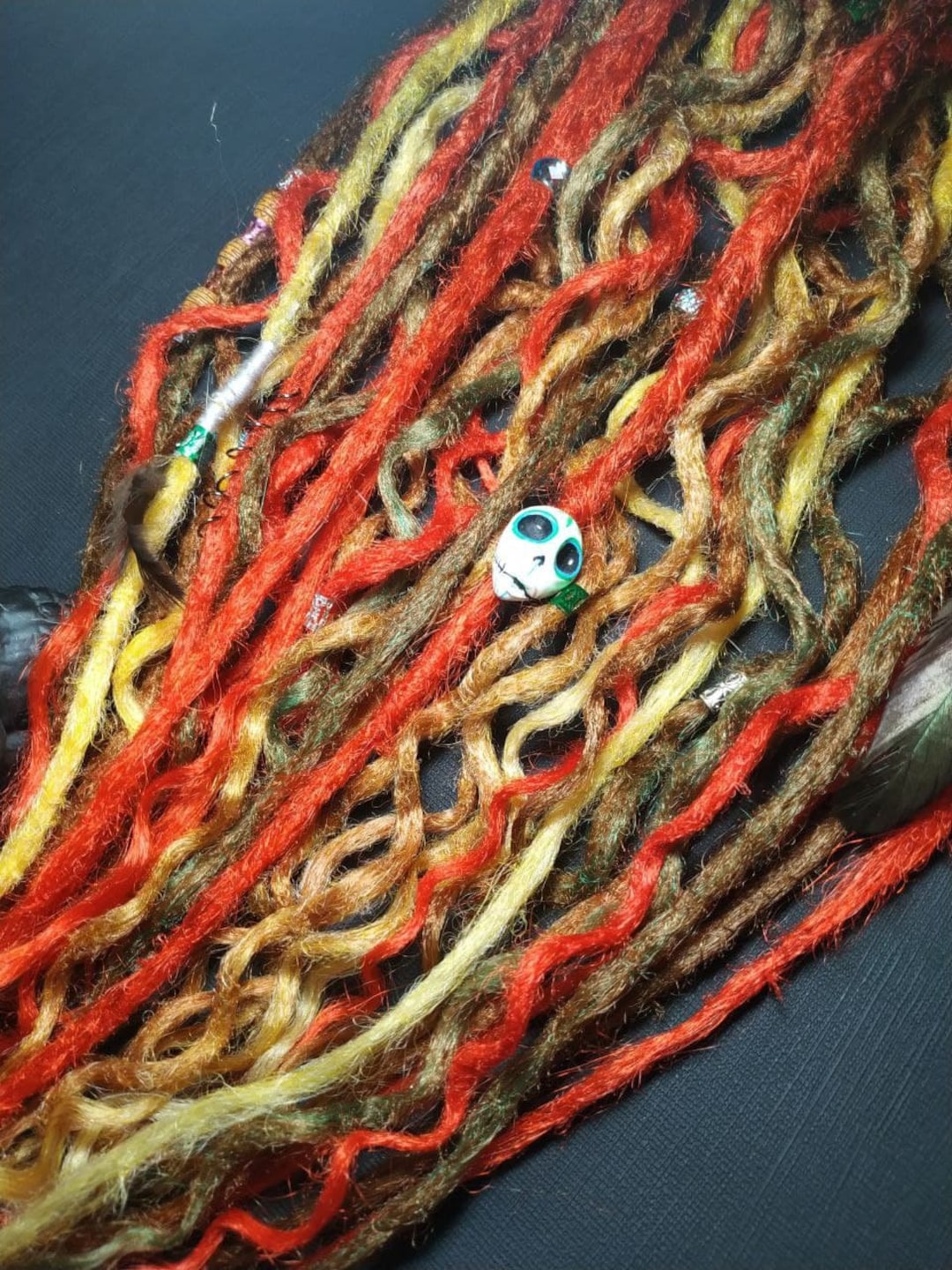 Custom Rasta Curly Dreadlocks With Reggae Festival Vibes Full Set ...