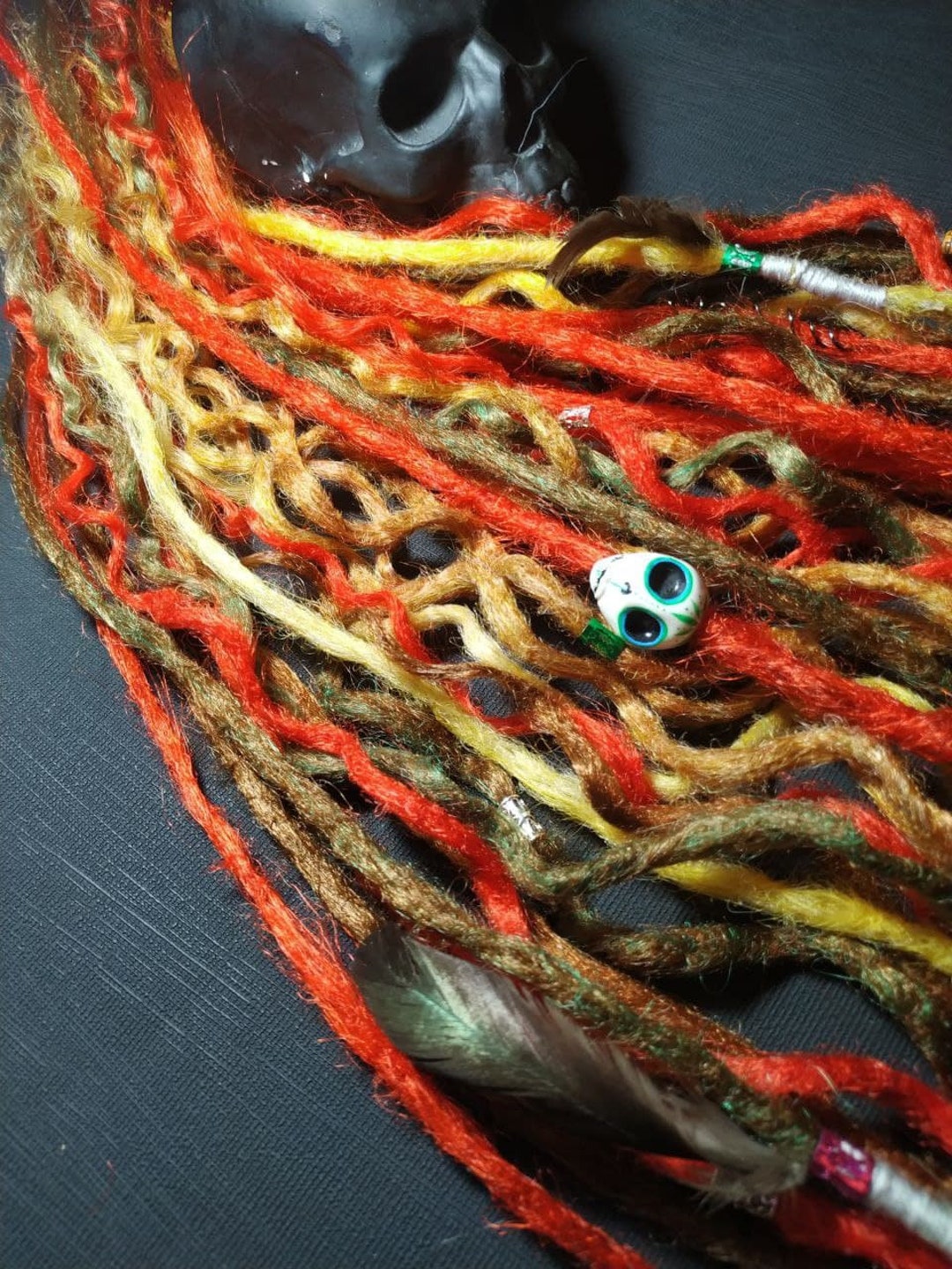 Crochet Wavy Orange Dreadlocks Double Ended or Single Ended Dreads ...