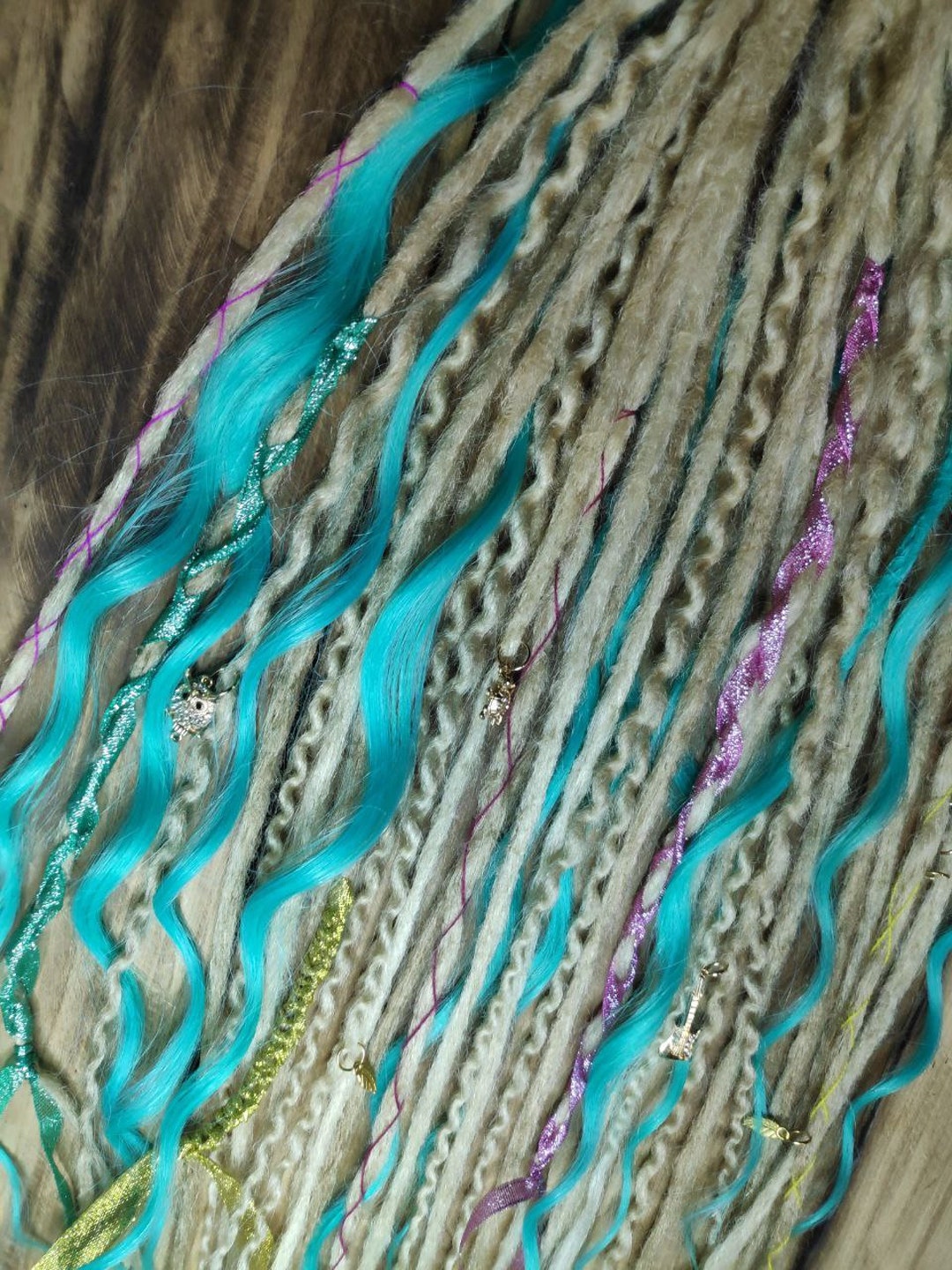 Kit of Crochet Blond Dreads With Thread Winding Straight and Wavy ...