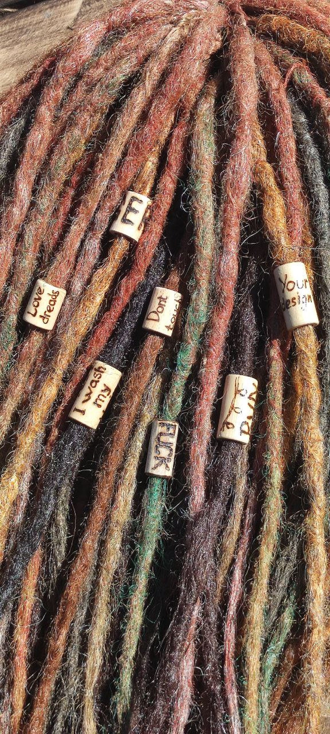 Wooden Dread Bead, Hair Beads, Hande Made Beads for Dread, Engraved ...