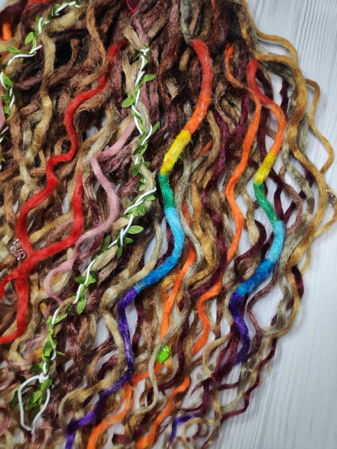 Crochet Wavy Boho Dreadlocks Kit Beige and Brown Dreads Extensions ...