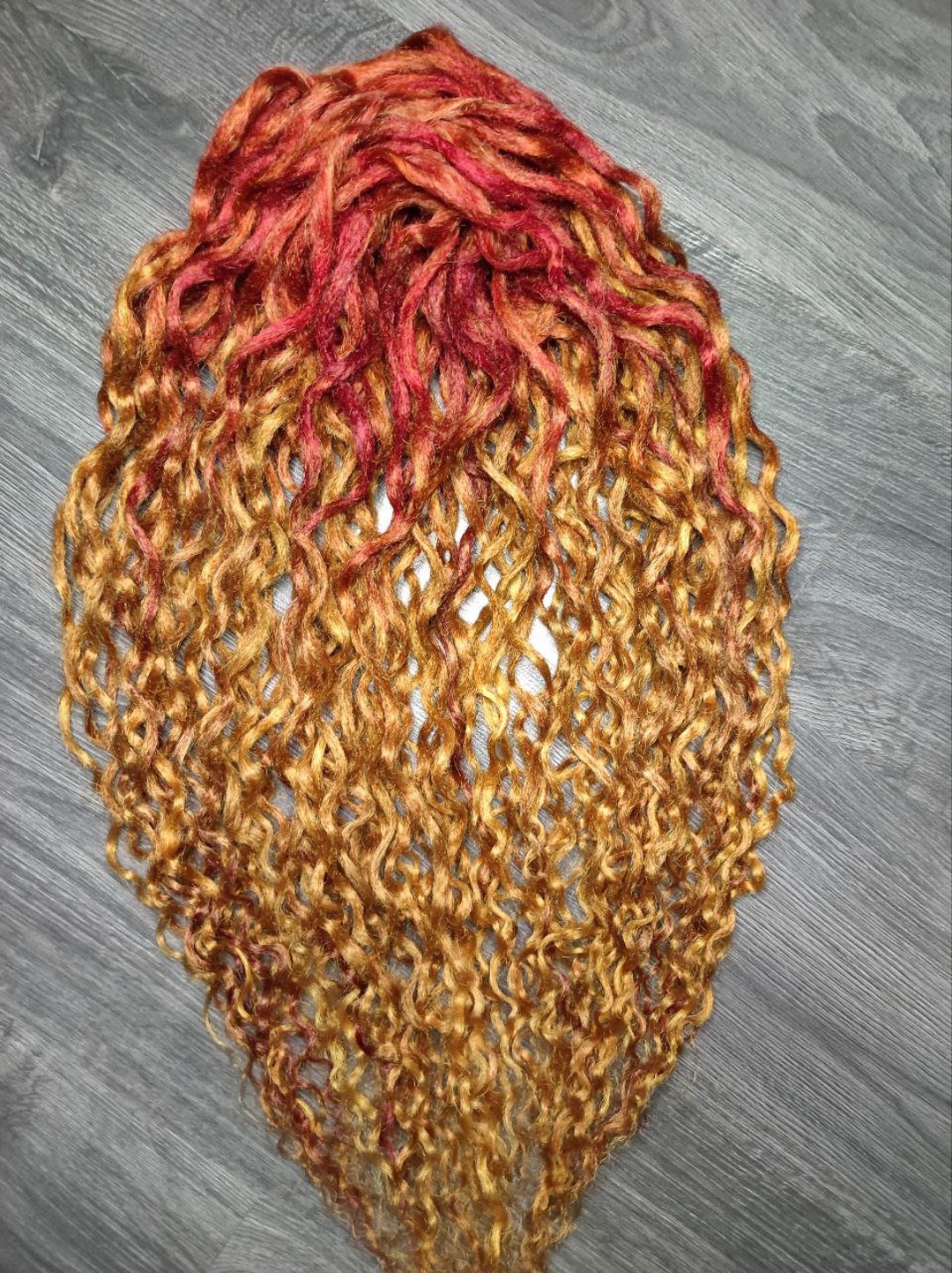 Set of Curly Dreadlocks Custom Copper Dreads Wavy Synthetics Dreads ...