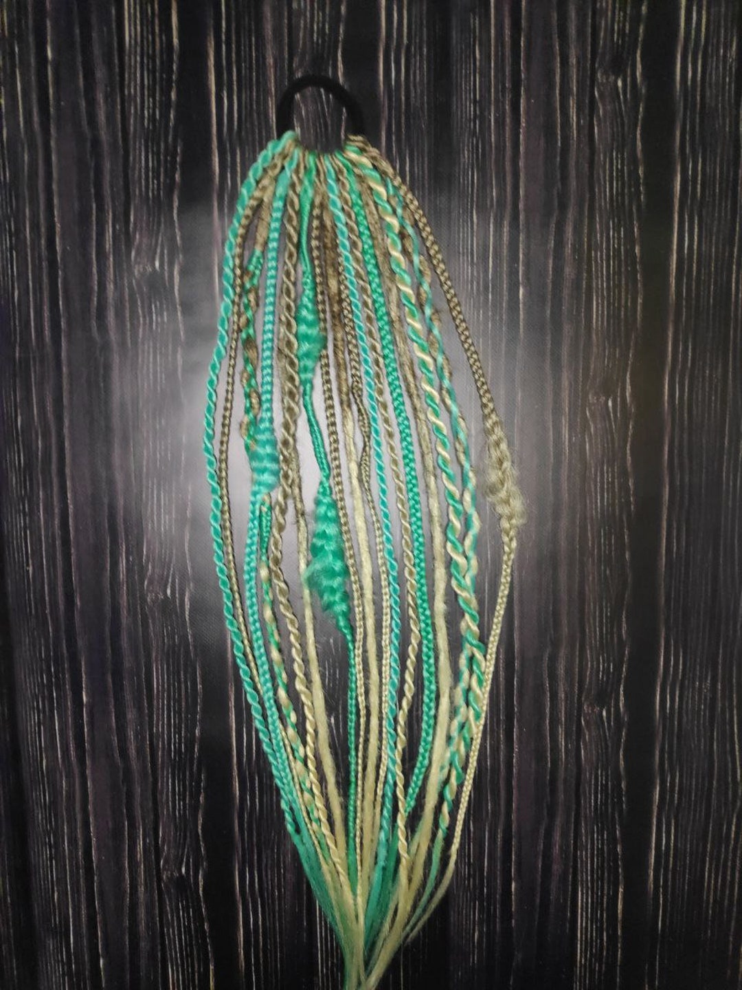 Turquoise and Beige Colored Braids & Dreads Braids Extension on ...