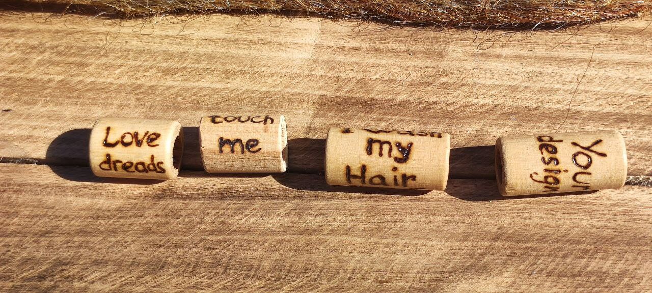 Wooden Dread Bead, Hair Beads, Hande Made Beads for Dread, Engraved ...