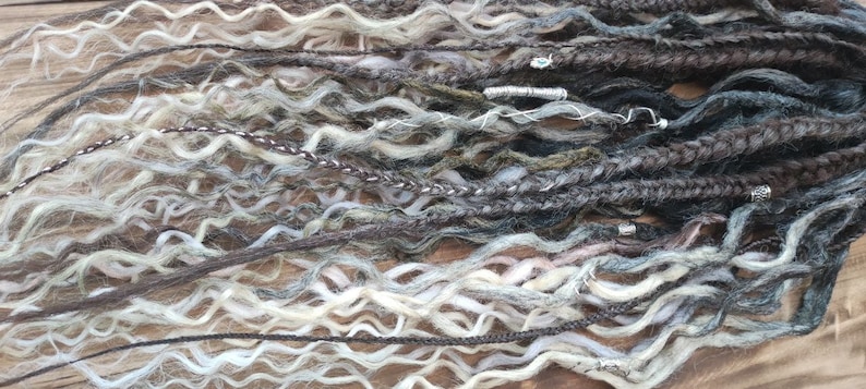 Gray and Light Silver Color Curly Fake Hair Crochet Faux Wavy Dreads ...