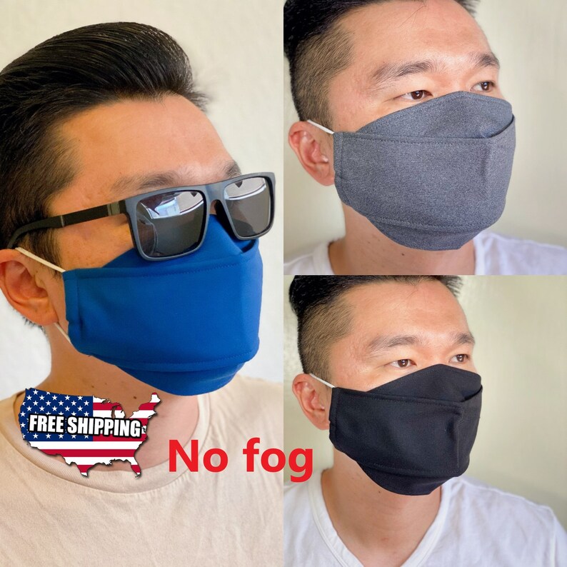 Large 3D Face Mask Anti Fog Mask for Glasses Adjustable - Etsy