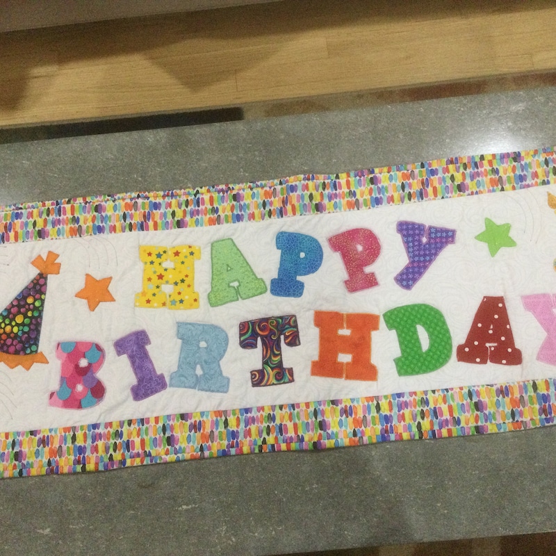 Birthday Table Runner - Etsy