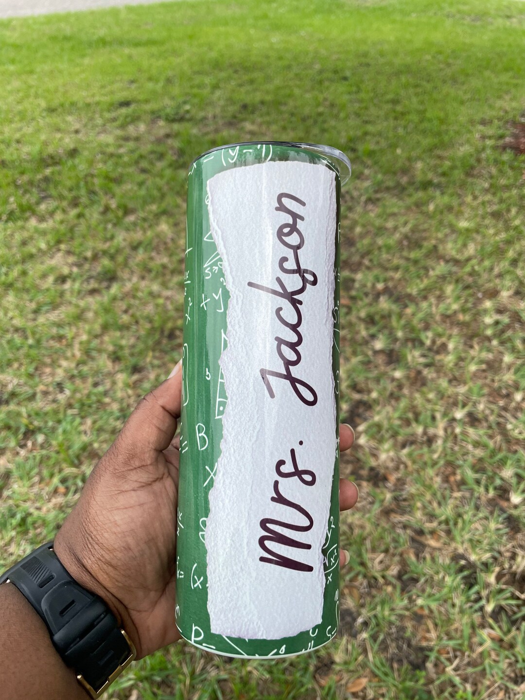 Custom Teacher Ripped Paper Math Equation Classic Chalkboard Design ...