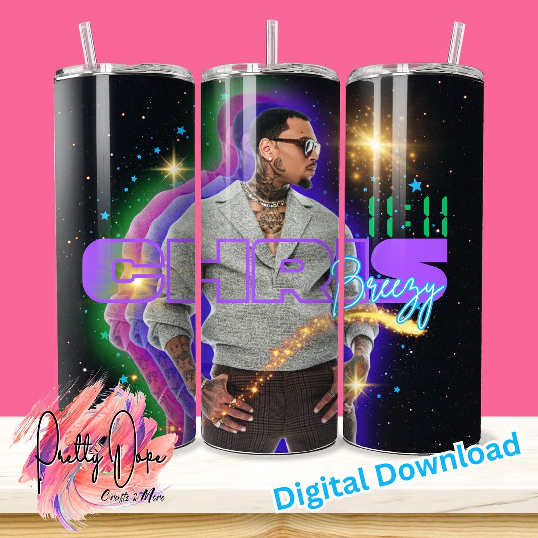Chris Brown, Tumbler Design, Digital Design PNG, Design for Sublimation ...