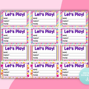 Let's Play Playdate Exchange Printable Card - Etsy
