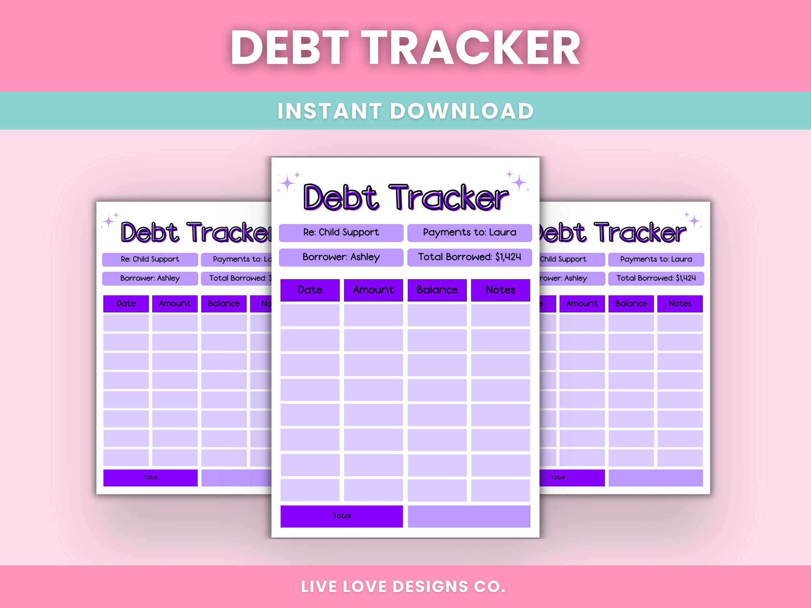 Debt Tracker Printable PDF Template - Etsy