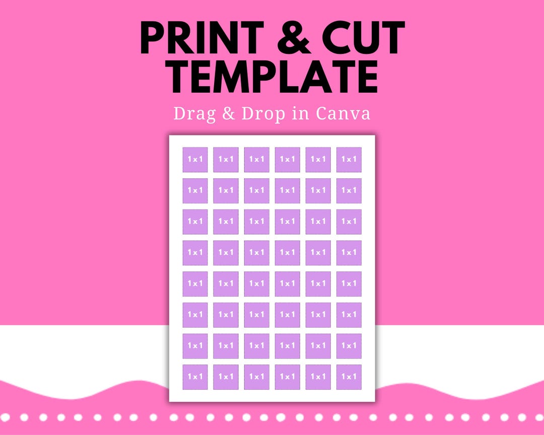 Print and Cut Template | Drag and Drop 1x1 Inch Multi per Page Printing ...