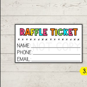 Printable Bright Colorful Raffle Tickets Enter to Win | Etsy
