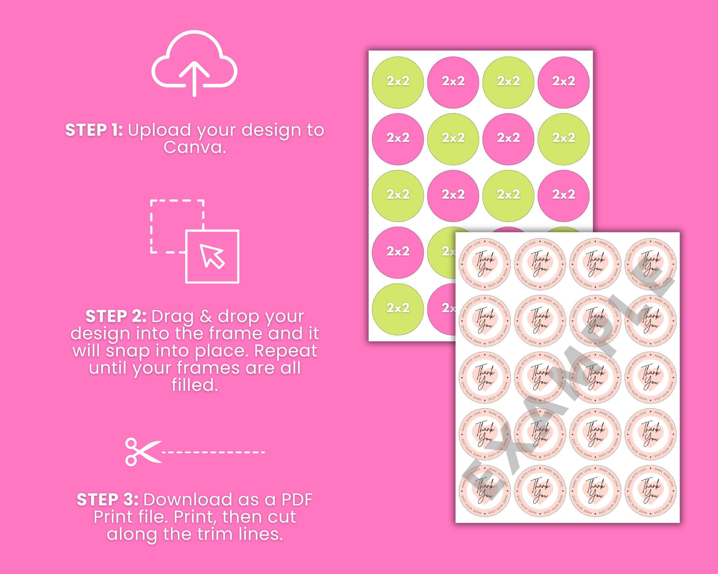 Print and Cut Template 2x2 Inch Round Sticker Printing Page - Etsy