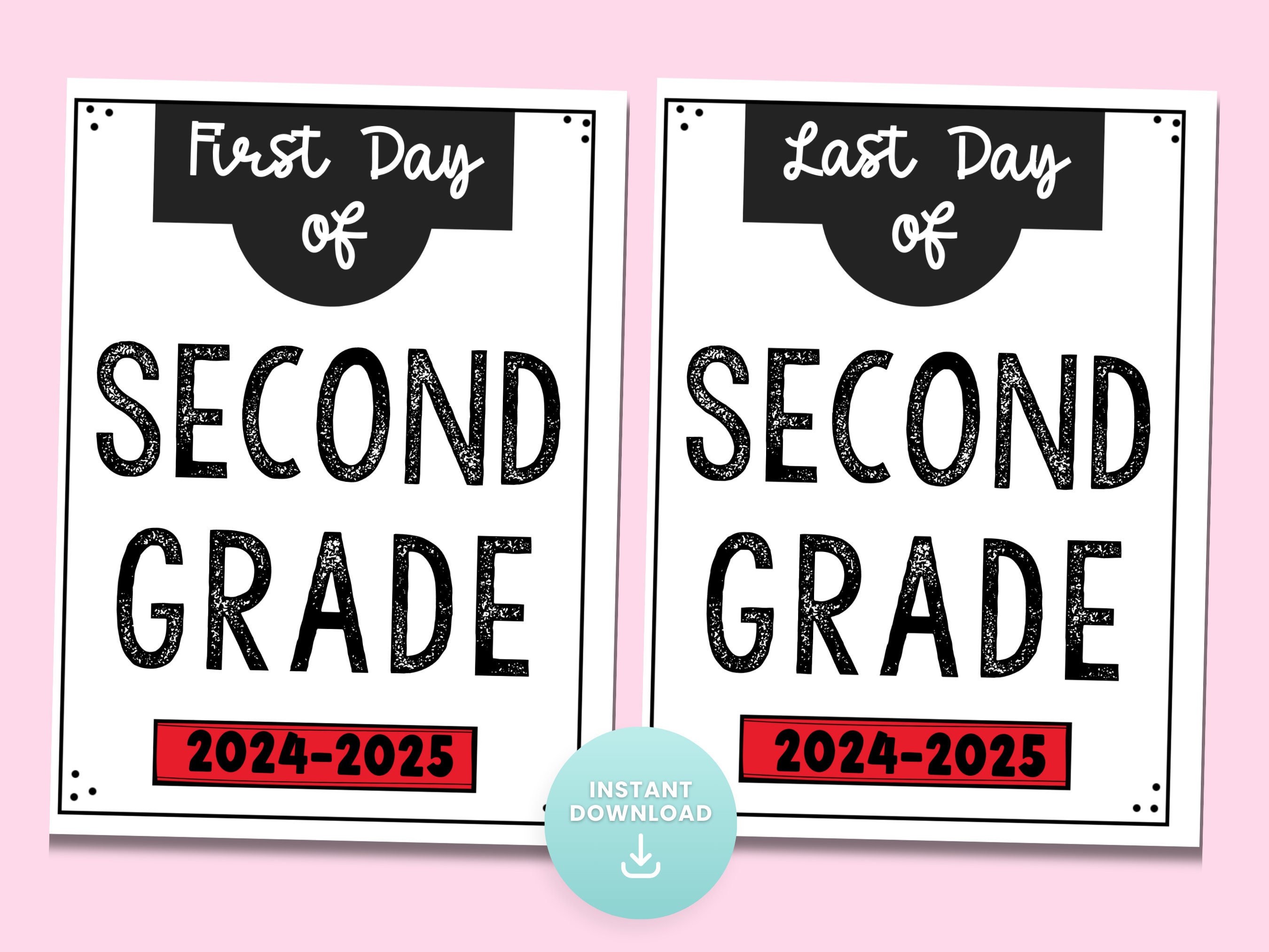 First Day of Second Grade Back to School Printable Sign - Etsy