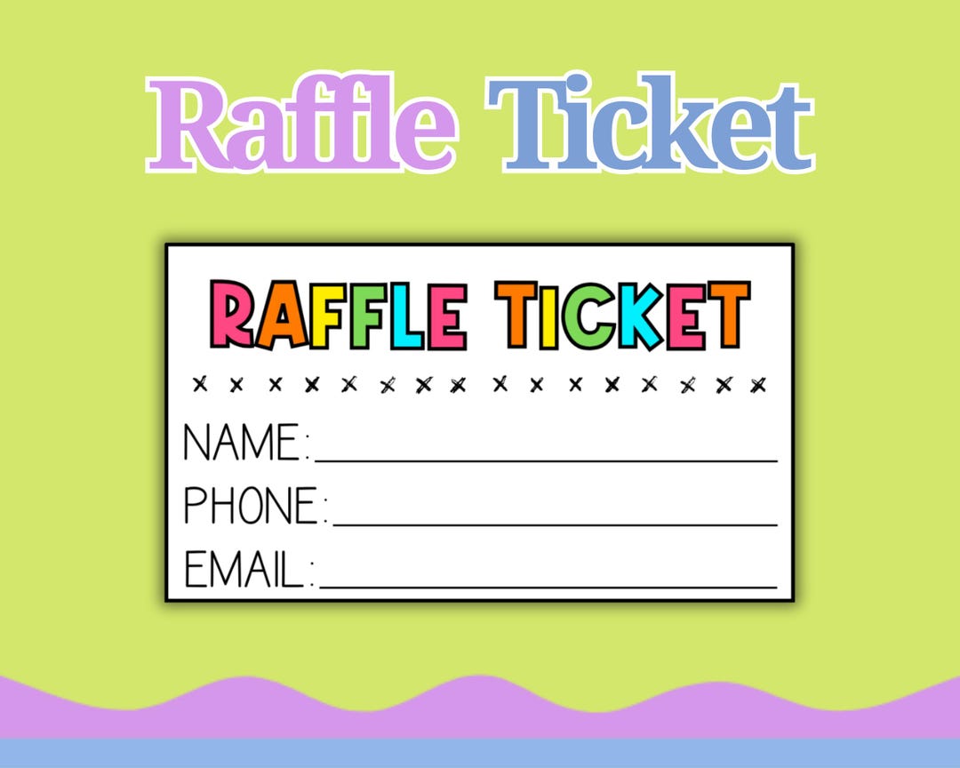 Printable Bright Colorful Raffle Tickets | Enter to Win - Etsy Canada