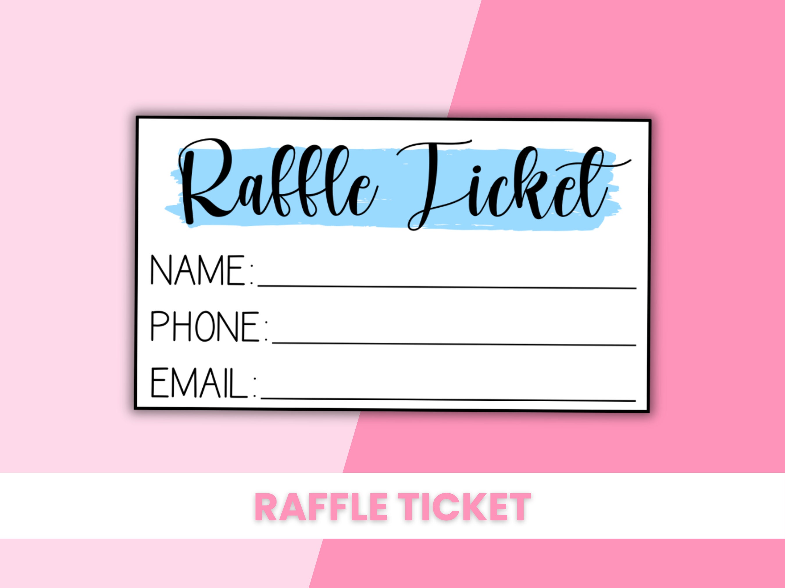 Printable Blue Raffle Ticket | Enter to Win Card - Etsy