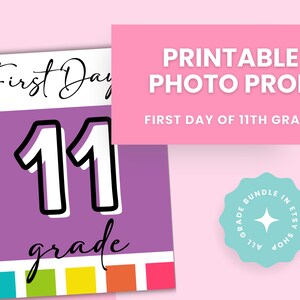First Day of 11th Grade Back to School Printable Sign - Etsy