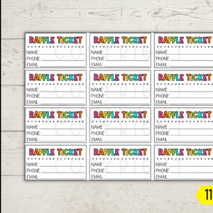 Printable Bright Colorful Raffle Tickets Enter to Win - Etsy