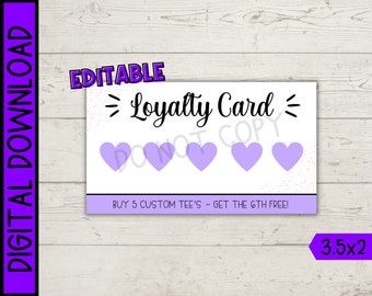 Purple Loyalty Card - Etsy