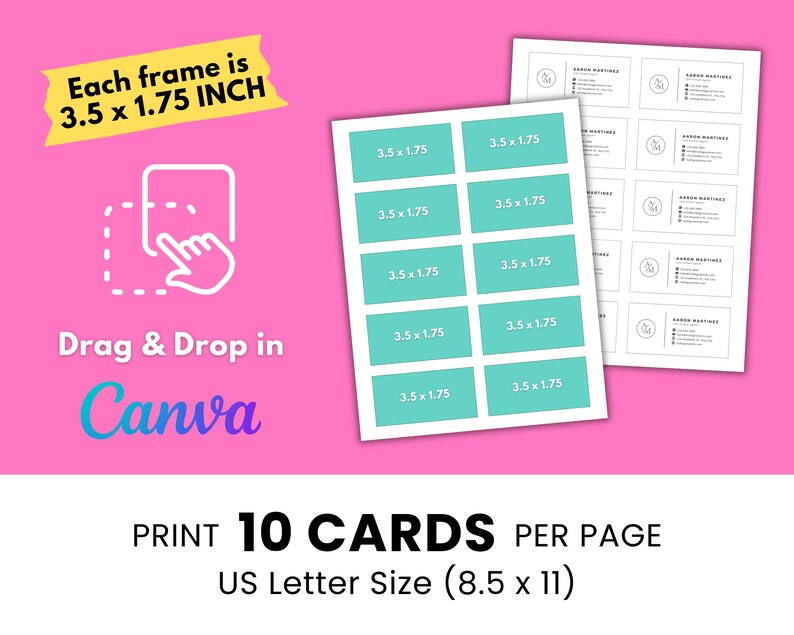 Print and Cut Template | Drag and Drop 3.5x1.75 Inch Multi per Page ...