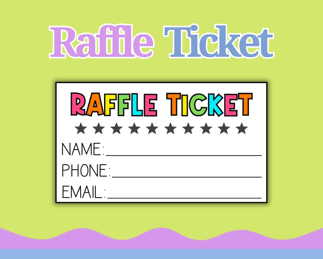 Printable Bright Colorful Raffle Tickets With Stars | Enter to Win ...