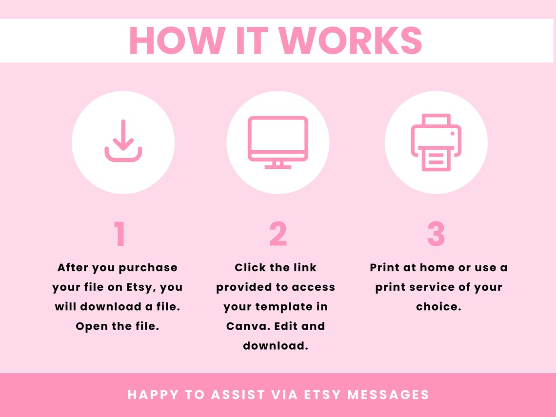 EDITABLE Pink Customer Punch Card or Loyalty Card for Small Business - Etsy