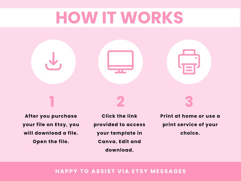 EDITABLE Pink Customer Punch Card or Loyalty Card for Small Business - Etsy