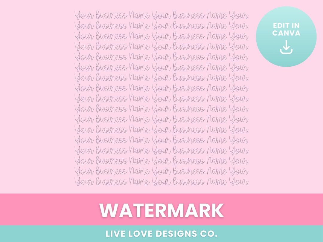 EDITABLE Watermark Image for Small Business | Transparent PNG - Etsy