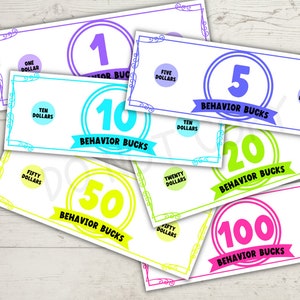 Printable Behavior Bucks Money Behavior Incentive Reward | Etsy