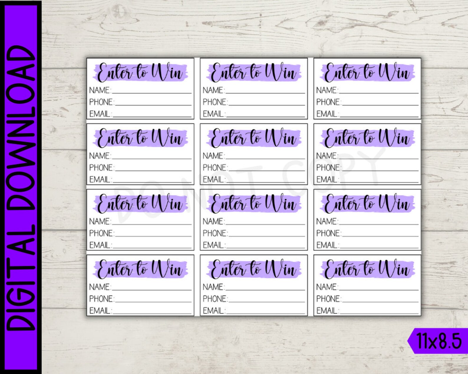 Printable Purple Enter to Win Raffle Ticket digital Download - Etsy