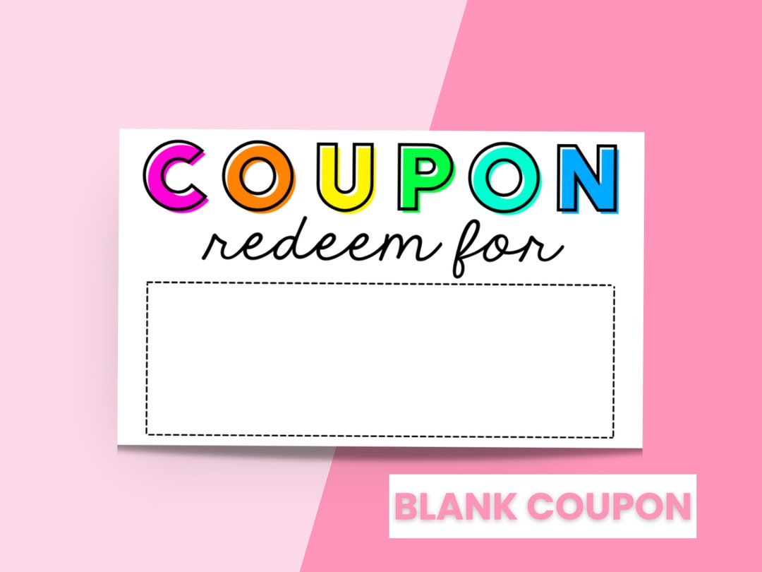 Generic Blank Coupon Printable Template - Etsy