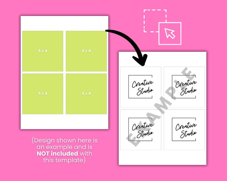 Print and Cut Template 4x4 Inch Square Print Page - Etsy