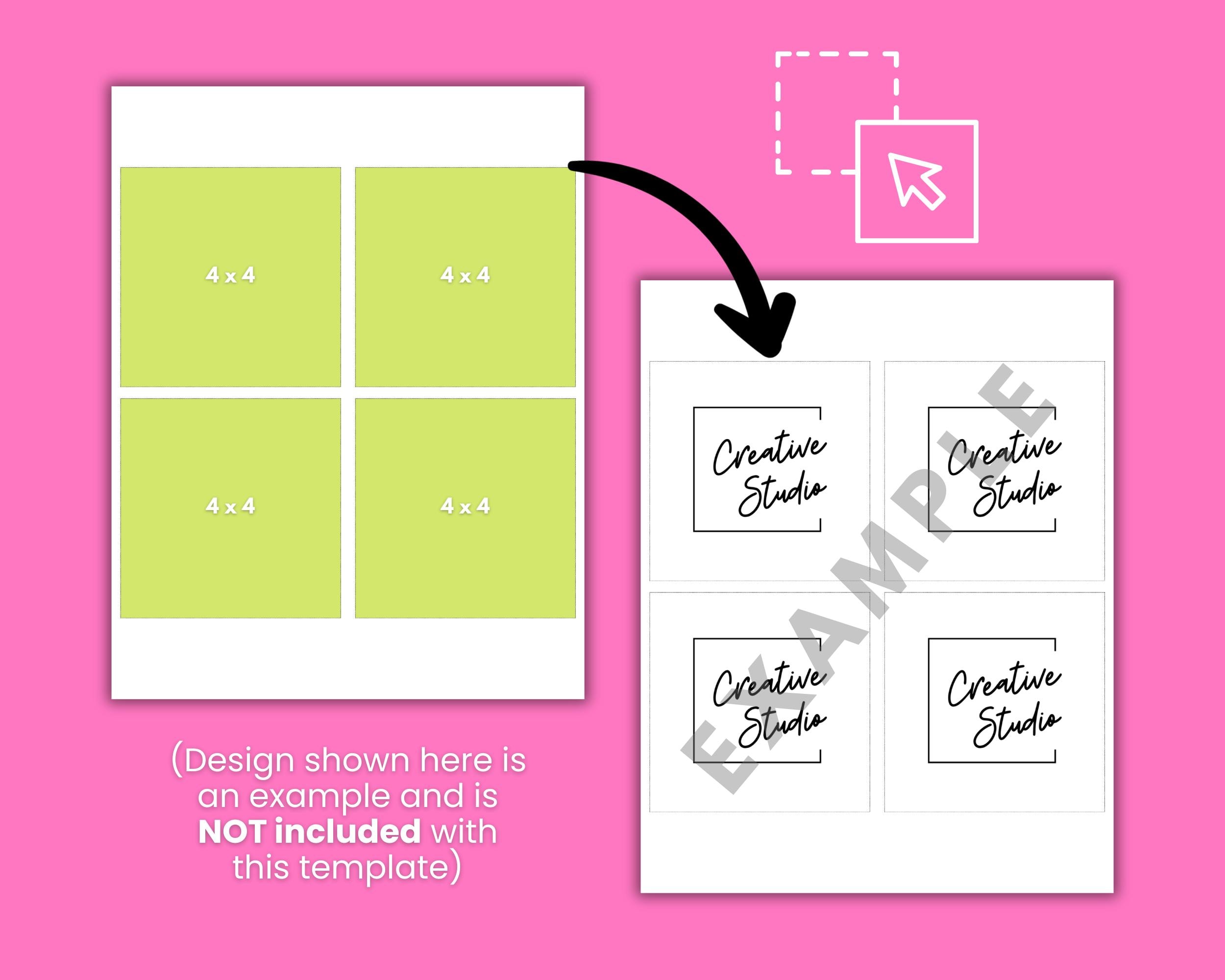 Print and Cut Template 4x4 Inch Square Print Page - Etsy
