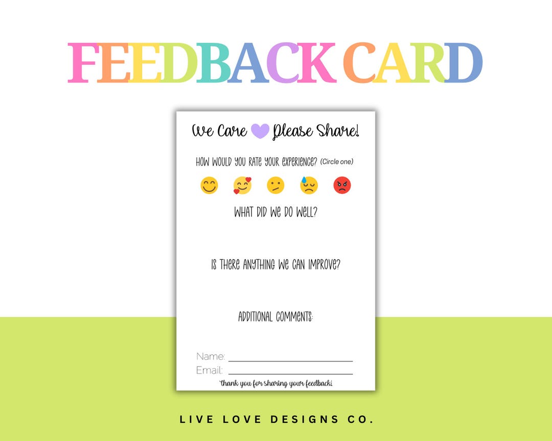 EDITABLE Purple Customer Feedback Printable Card for Small Business - Etsy