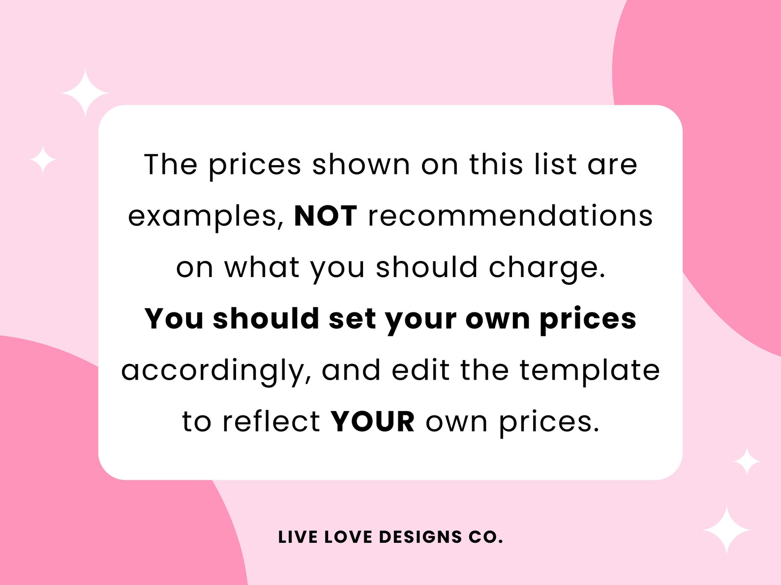 EDITABLE Decal Pricing Price List for Small Businesses - Etsy