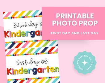 First Day of Kindergarten Printable Sign, First Day of School Sign ...