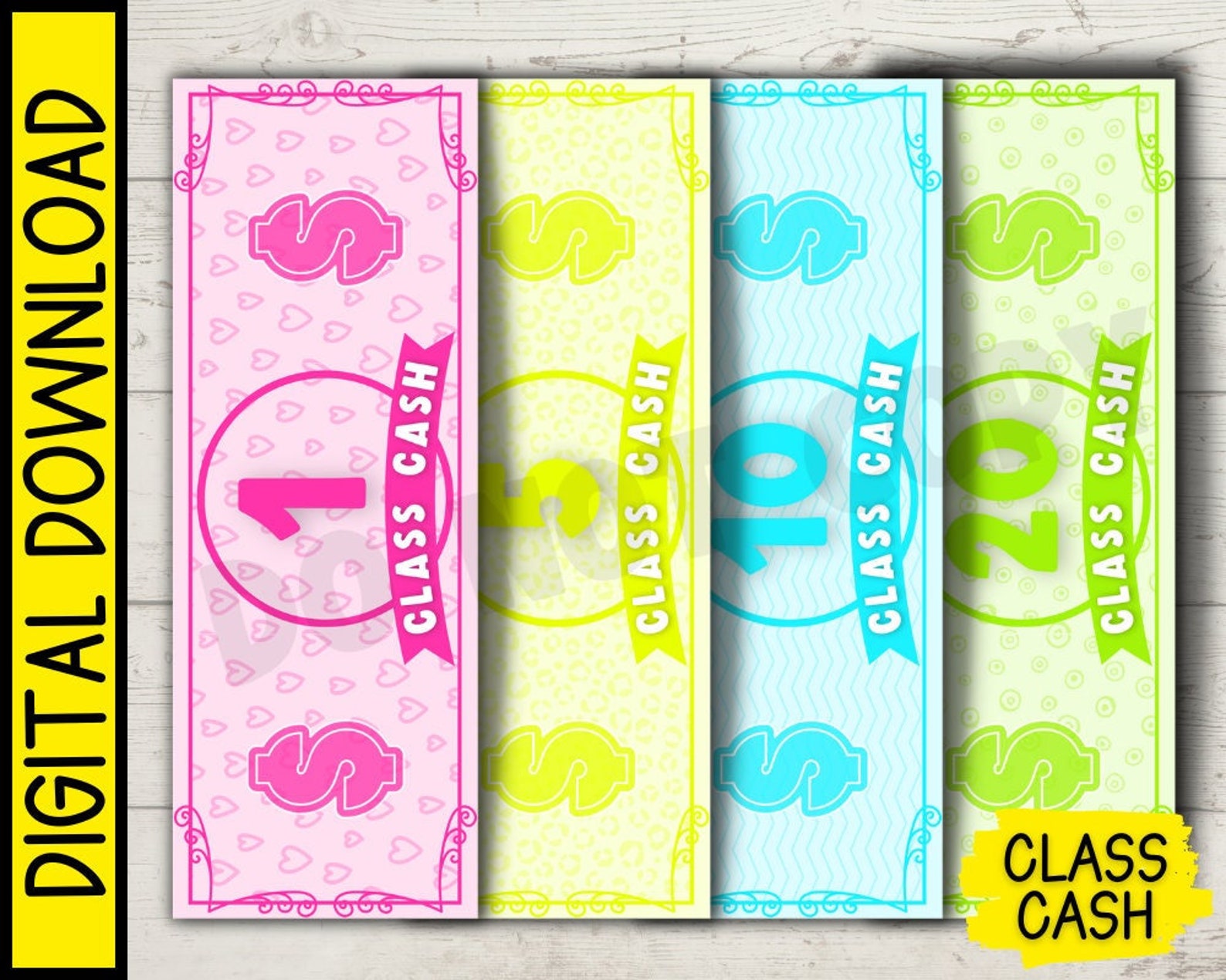 Classroom Cash Printable Play Money for Teachers digital Download - Etsy