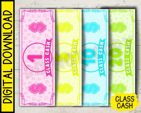 Classroom Cash Printable Play Money for Teachers digital - Etsy