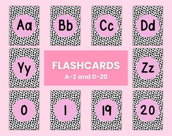 Printable Alphabet and Number Flashcards for Kids - Etsy
