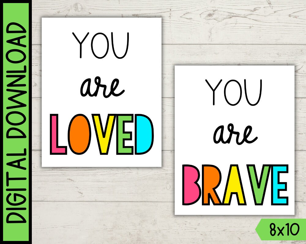 Printable Wall Art Bright Colorful Décor Positive Words of Affirmation ...
