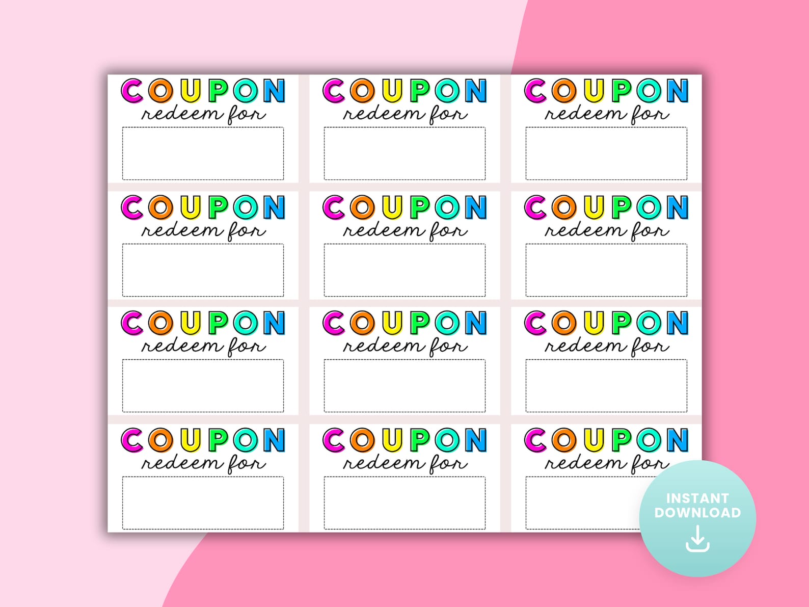 Generic Blank Coupon Printable Template - Etsy