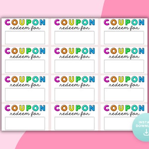 Generic Blank Coupon Printable Template - Etsy
